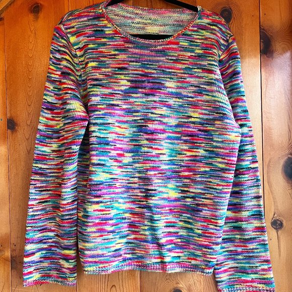 Rowye | Sweaters | Nwt Unique Bright Color Striped Retro Style Long ...